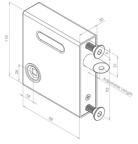 Gatemaster Swing Gate Bolt-On Lock Latch | 10-30mm Frames | Gate Latch