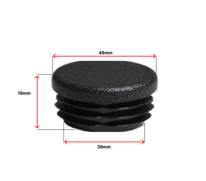 Plastic Round Tube Insert End Cap - 48.4mm, 1.2-3.6mm Wall Thickness