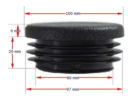 Plastic round cap 100mm OD (2.4-5mm wall) | Tigerlink Hardware