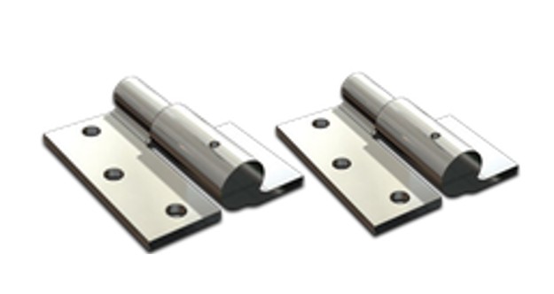 Zinc Plated Weld to Screw Prison Hinges - 19mm Pin, RH, Silver - Pair ...