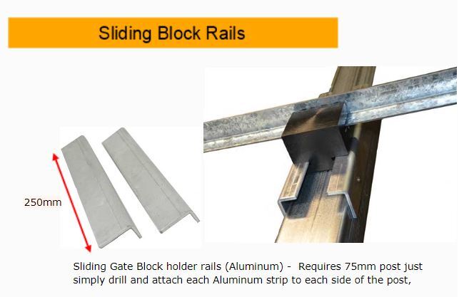 Sliding Gate Block Holder Rails (Aluminium) | Gate Holders